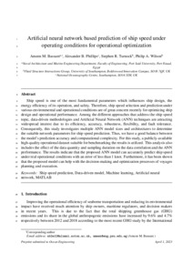 Artificial neural network based prediction of ship speed under operating conditions for ...